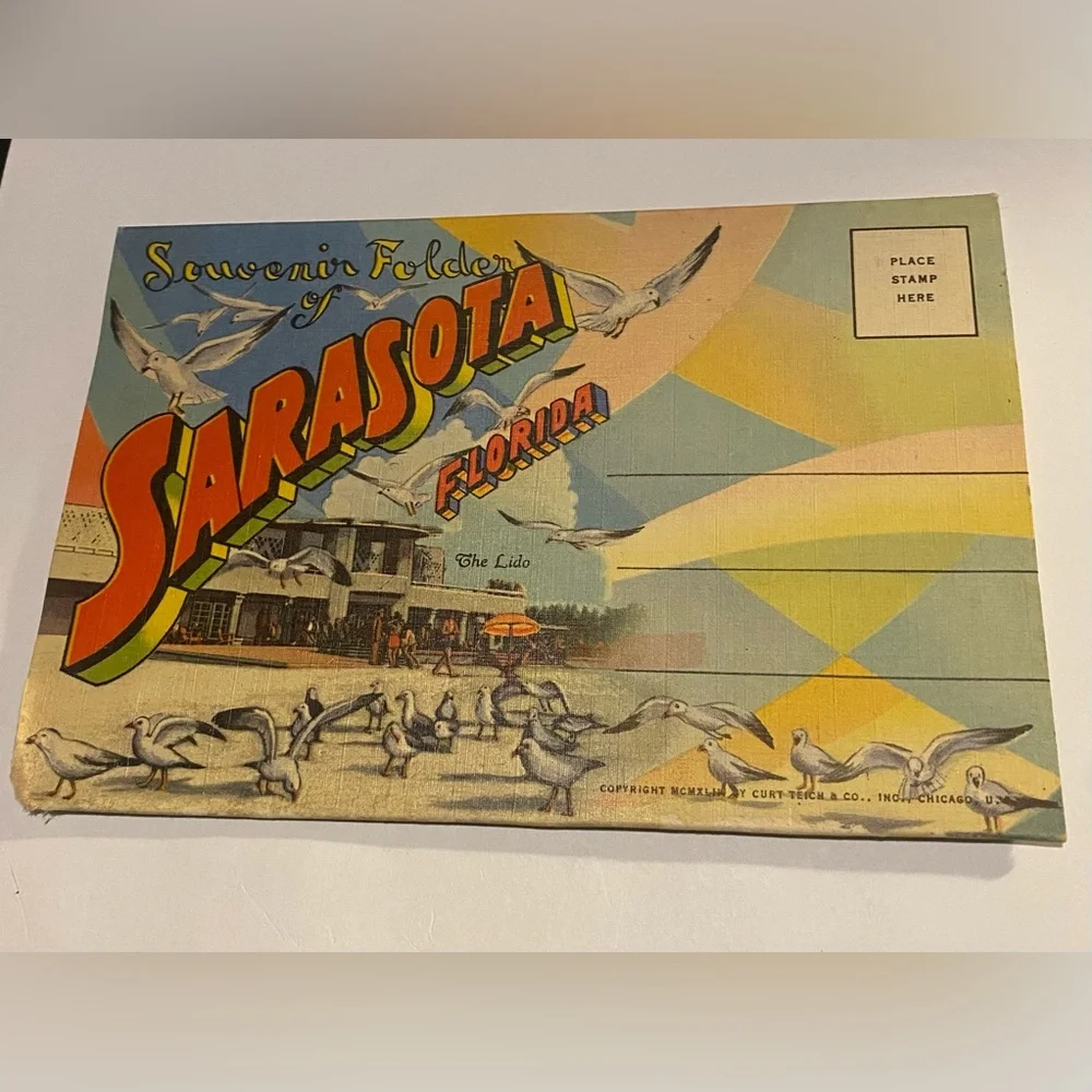 Curt Teich & Co. | Other | Vintage Rare Sarasota Fl Postcard Art ...
